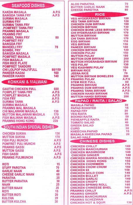 Hotel Gold Mine, Bhayandar Menu