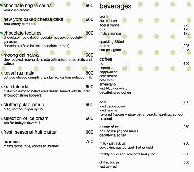 Seasonal Tastes - The Westin Mumbai Garden City Menu - Zomato